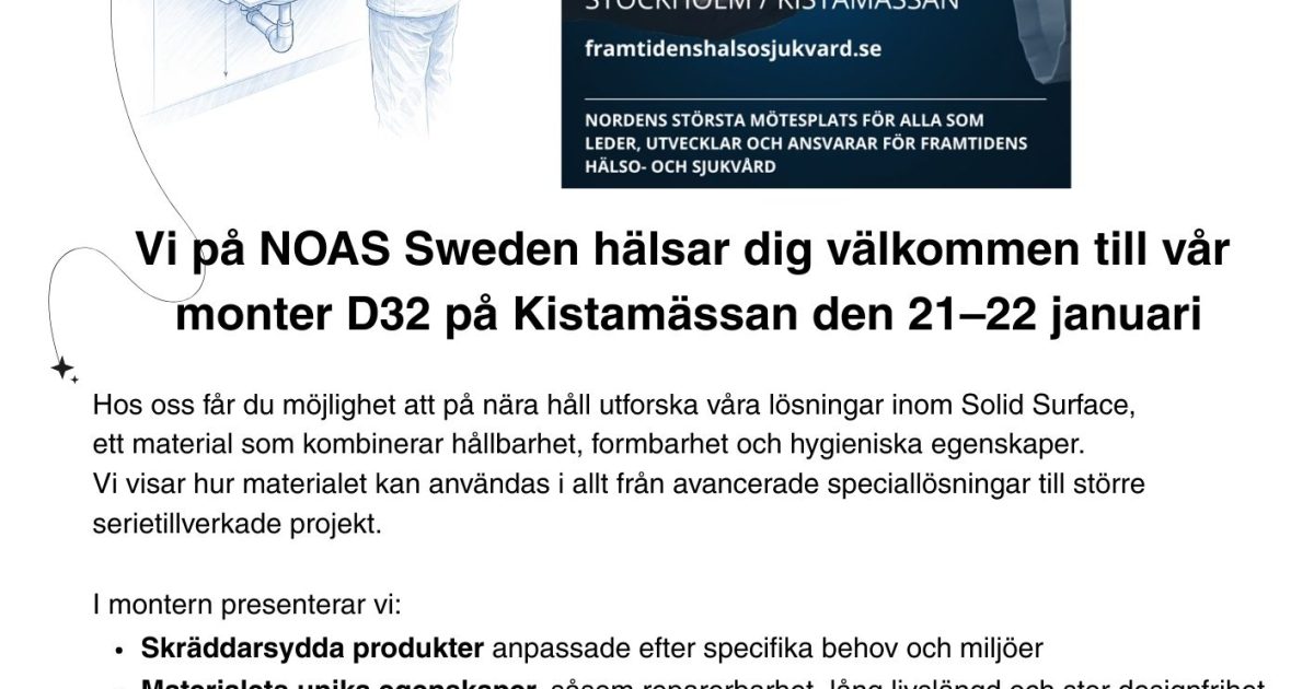 Vi är med på mässan om Framtidens Hälso- & Sjukvård, möt oss där - Noas ...